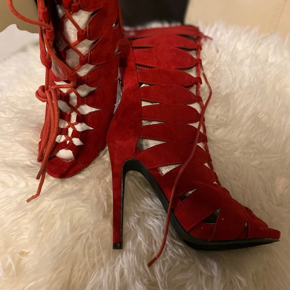 Shoes | High Top Tie Heel Sandal | Poshmark